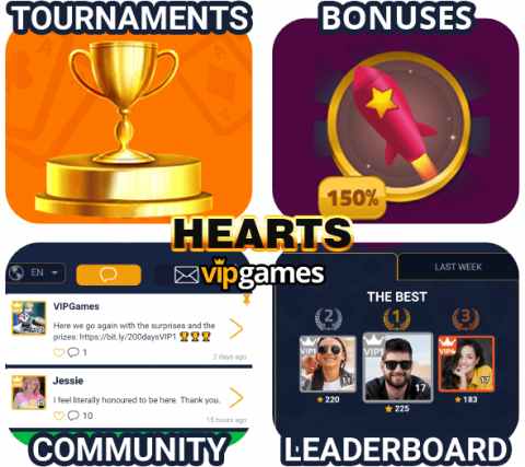 Hearts Online for Free - VIP Games
